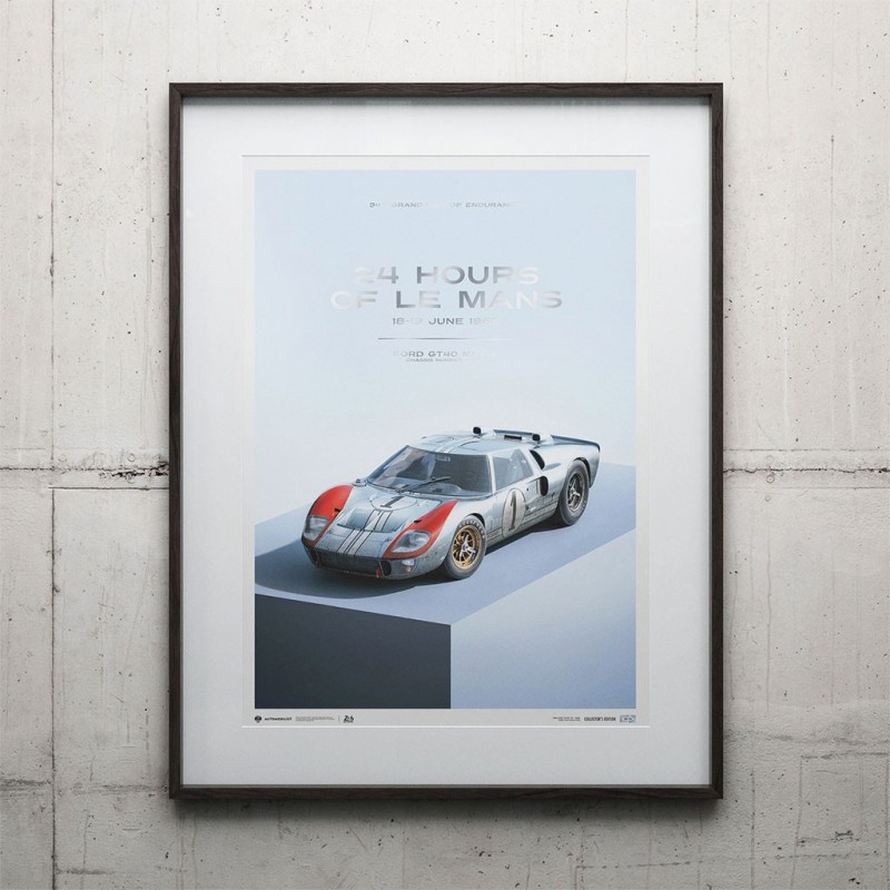 Ford GT40 P/1015 Poster 24h Le Mans 1966 Collector's Edition