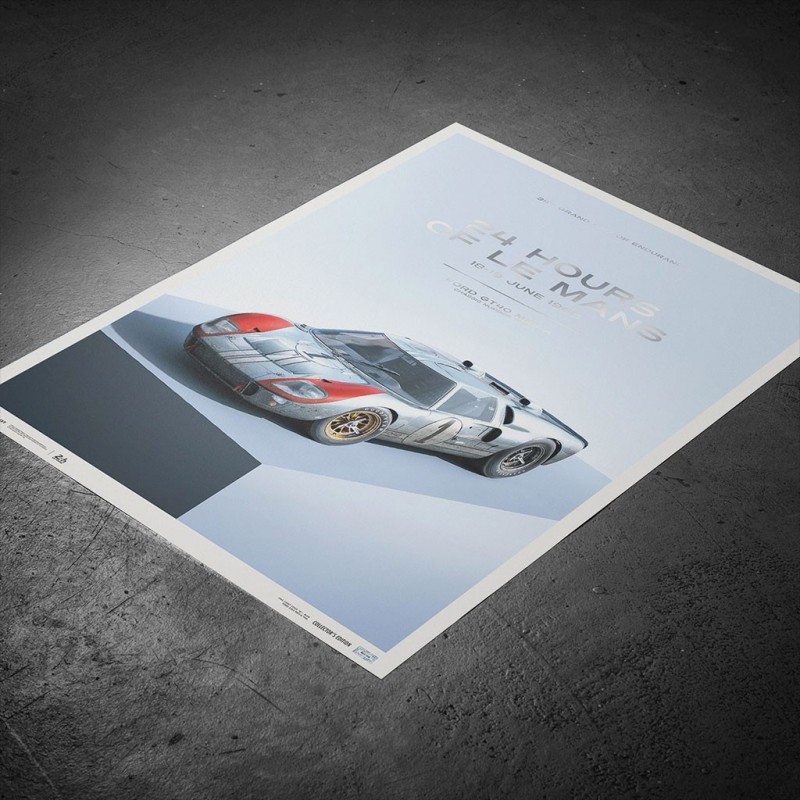 Ford GT40 P/1015 Poster 24h Le Mans 1966 Collector's Edition