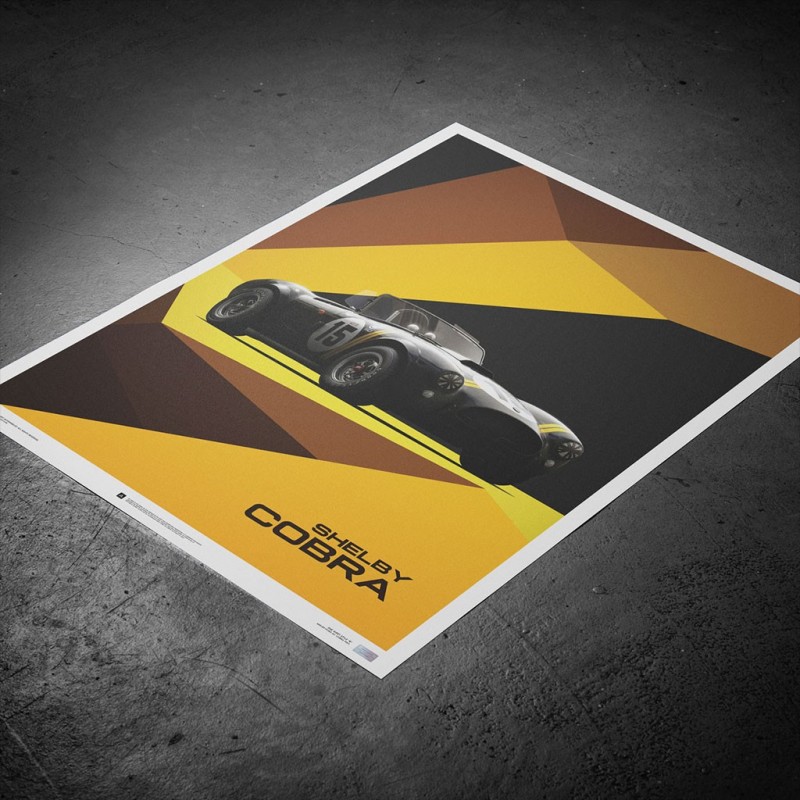 Poster Shelby-Ford AC Cobra MK II 1962 Noir Limited Edition
