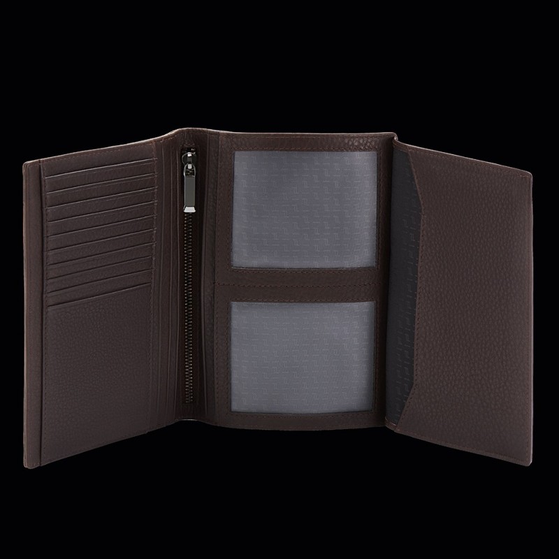 Porsche Design Large Wallet 3 flaps Leather Dark brown Business ...