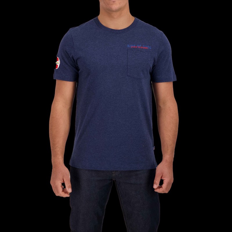 T-Shirt Steve McQueen Le Mans Pocket Dunkelblau SQ221TSM01-120 - Herren