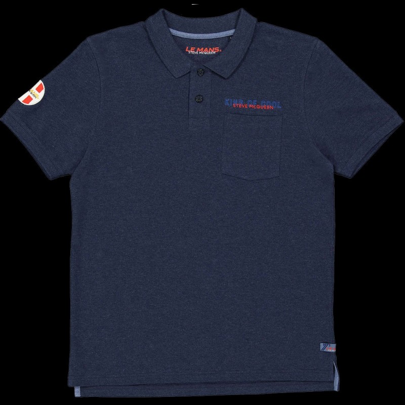 Polo Shirt Steve McQueen Le Mans Pocket Dark Blue SQ221POM01-120 - men
