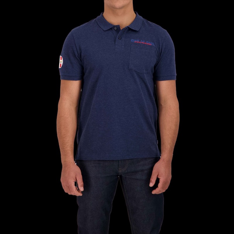 Polo Shirt Steve McQueen Le Mans Pocket Dark Blue SQ221POM01-120 - men
