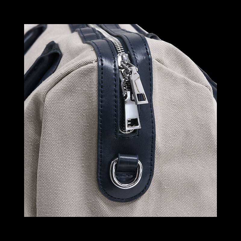 Maserati Classiche Travel Bag Boston bag Canvas Beige / Navy blue MC700-150