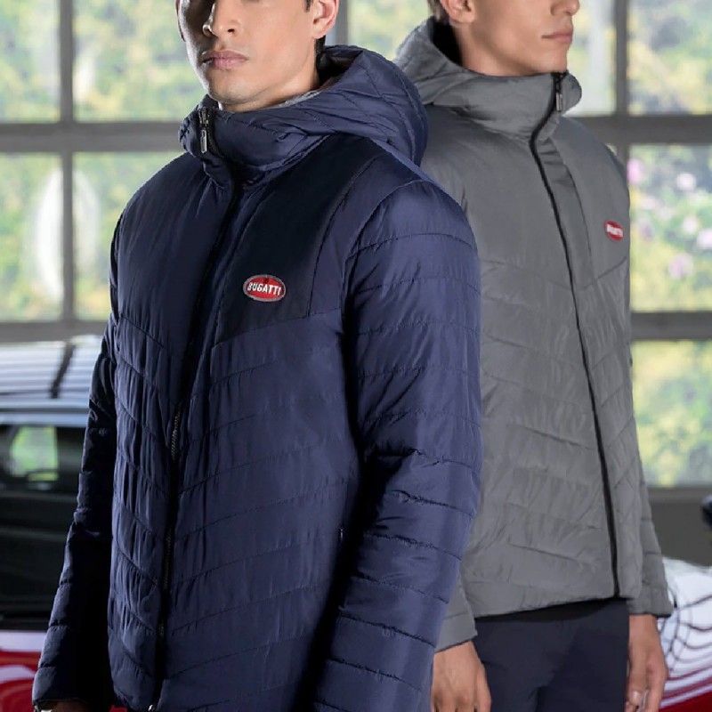 Bugatti Jacket Oval Logo Padded Reversible Gray / Navy blue BGT061-500 ...