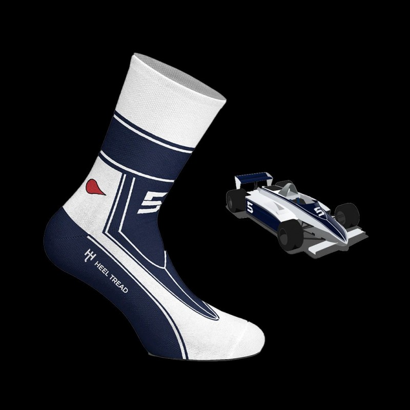 Brabham BT49 F1 Inspiration socks Blue / White - unisex - Size 41/46