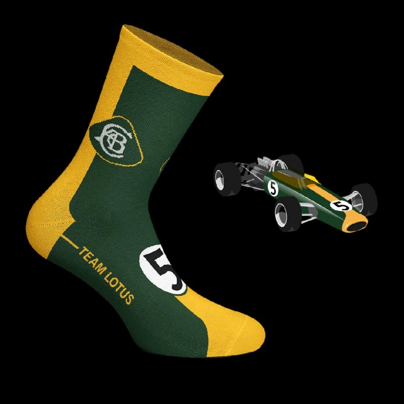 Lotus 49 F1 Jim Clark Inspiration socks Green / Yellow / White - unisex ...
