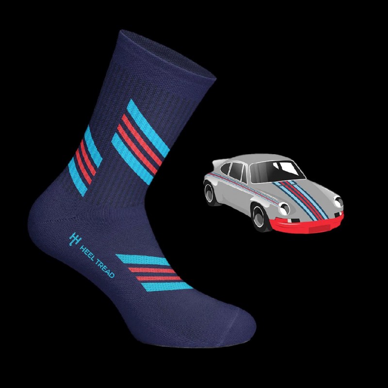 Inspiration Porsche Martini RSR Sport Socken blau / rot / blau - Unisex