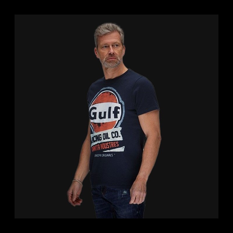 T-shirt Gulf Oil Racing Bleu Marine - homme