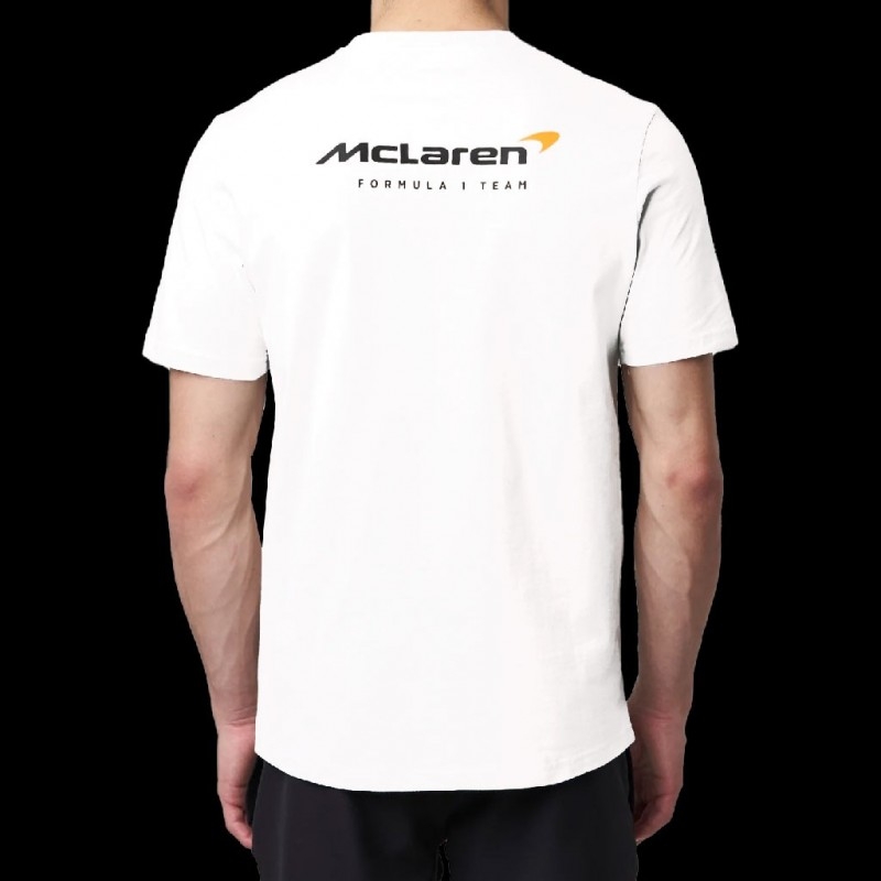 T-shirt McLaren F1 Team Norris Piastri Core Essentials Emblem White - men