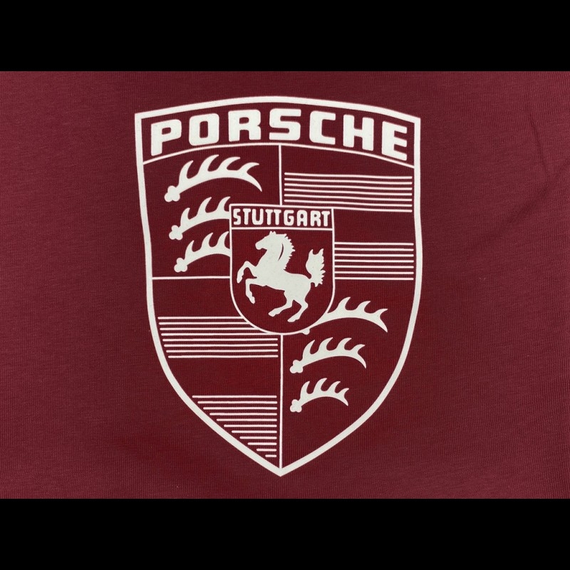 Porsche T-shirt Logo Ecusson Essential Burgundy Red WAP671PESS - men