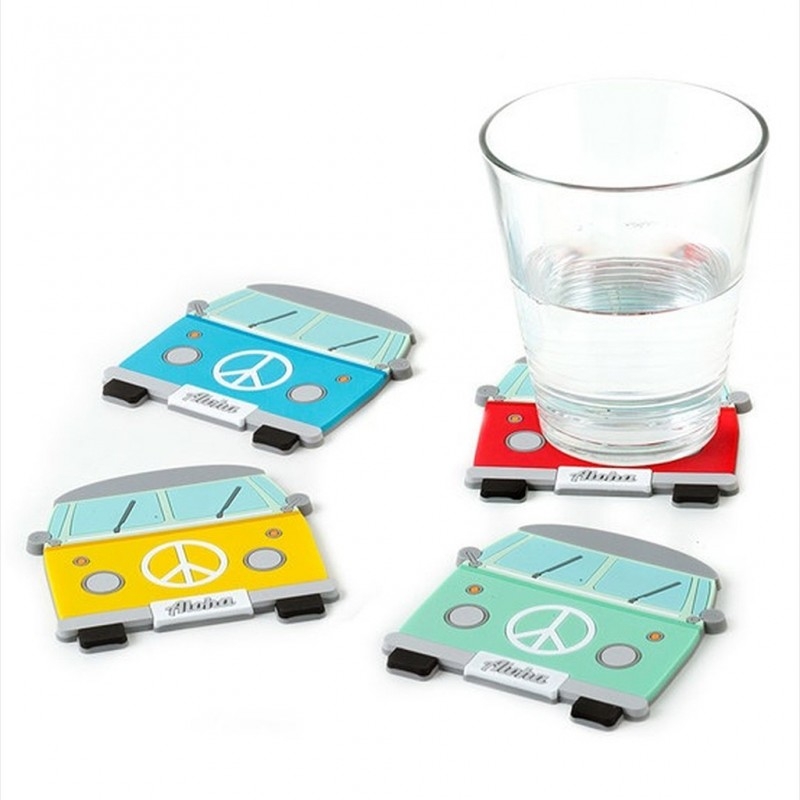 VW Vee-dub Set of coasters 4 pieces Rubber 26581