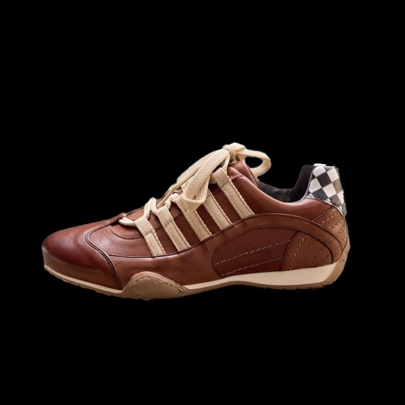 Gulf Sneaker / basket shoes style race driver Brown - women