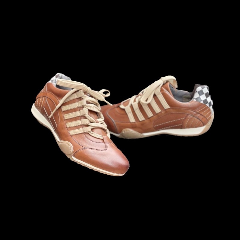 Gulf Sneaker / basket shoes style race driver Brown - women