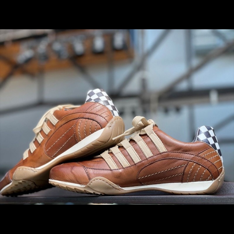 Gulf Sneaker / basket shoes style race driver Brown - women