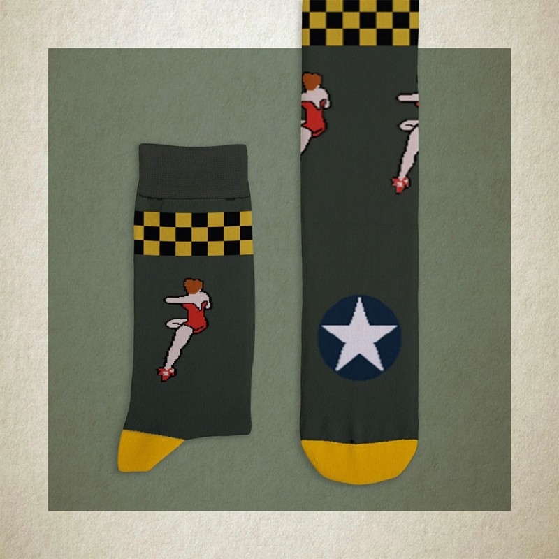 Inspiration Boeing B-17 socks Green - unisex - Size 41/46