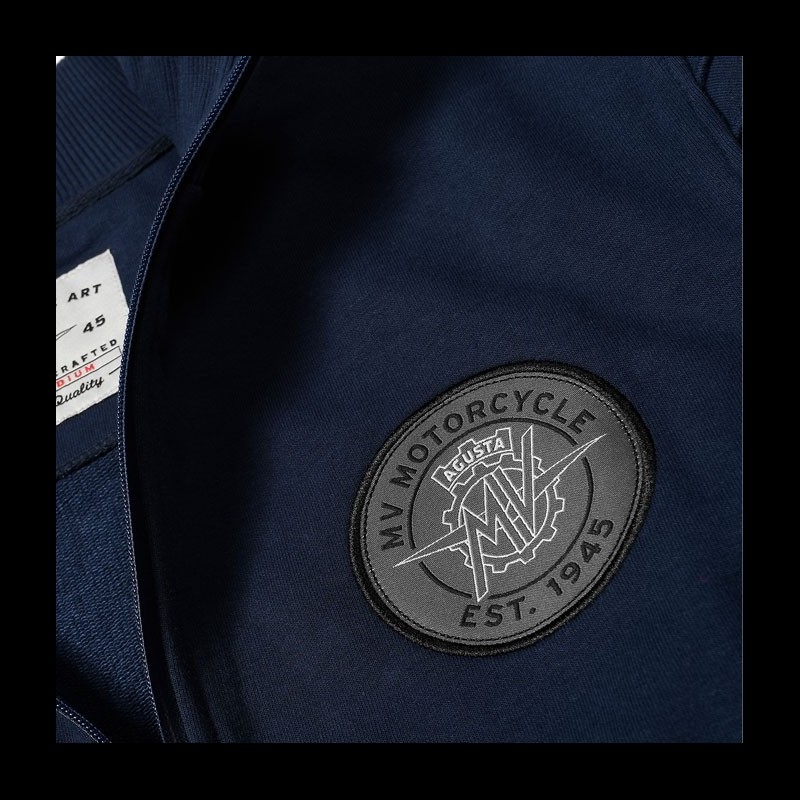 MV Agusta Cotton Zipped Vest Navy MV-FE003 - Men