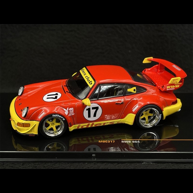 Porsche 911 RWB Style 964 Idlers n°17 Red / Yellow 1/43 Ixo Models MOC317