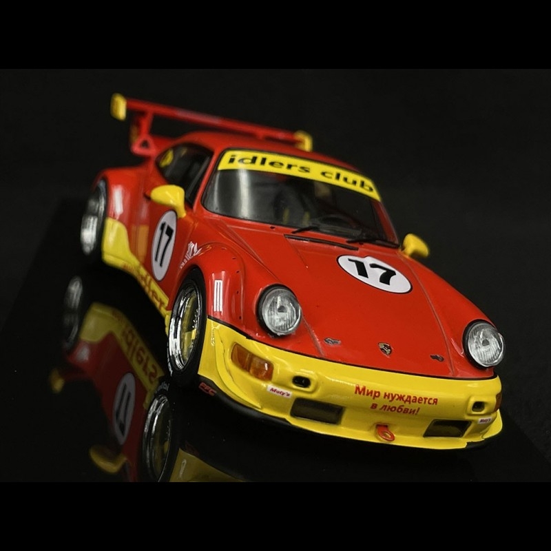 Porsche 911 RWB Style 964 Idlers n°17 Red / Yellow 1/43 Ixo Models MOC317
