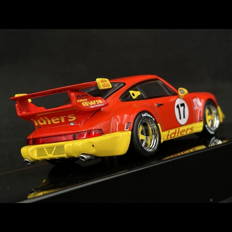 Porsche 911 RWB Style 964 Idlers n°17 Red / Yellow 1/43 Ixo Models MOC317