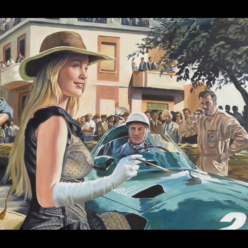 Banner "La Dolce Vita, GP Pescara 1957" Originalzeichnung von Benjamin ...