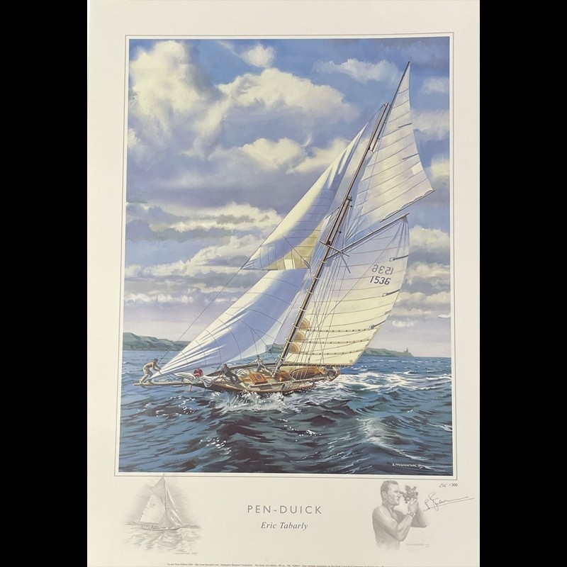 Poster Pen Duick - Eric Tabarly original drawing by Benjamin Freudenthal