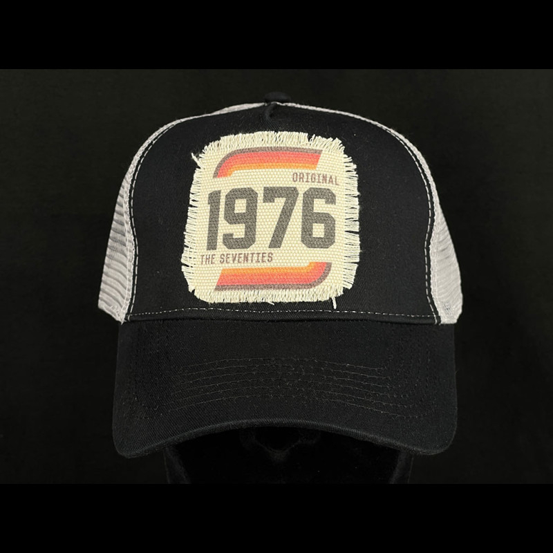 Anniversary Hat Vintage 1976 Seventies Trucker Black / Grey