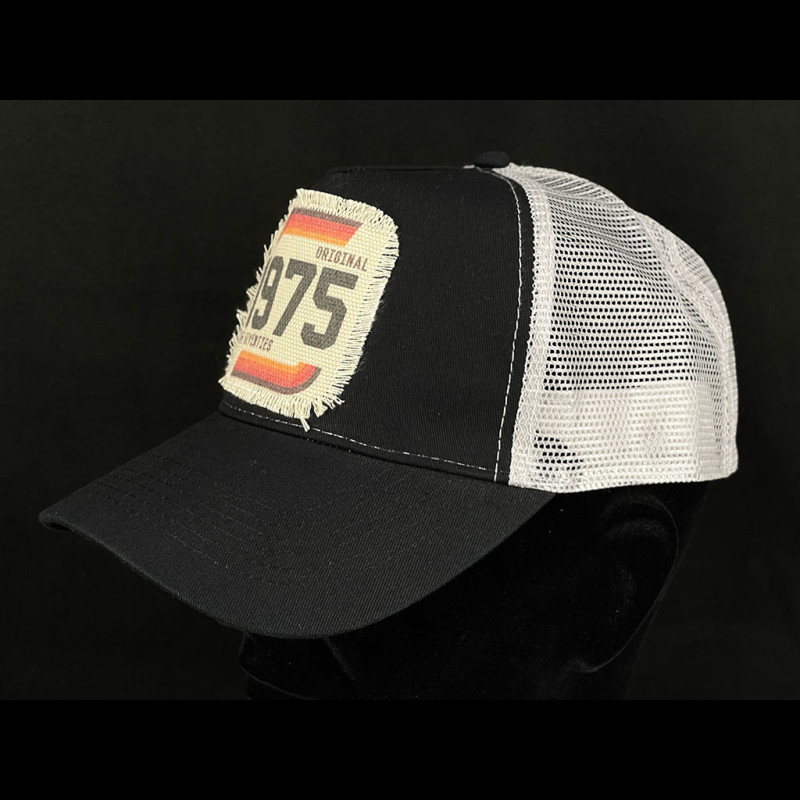 Anniversary Hat Vintage 1975 Seventies Trucker Black / Grey