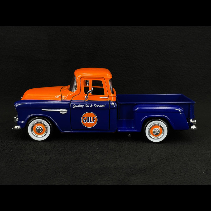 Chevrolet Chevy 5100 Stepside 1955 Gulf Orange / Blue 1/24 MotorMax 79651