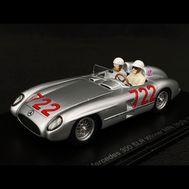 Mercedes-Benz 300 SLR n°722 Vainqueur Mille Miglia 1955 avec figurine Moss / Jenkinson 1/43 ...