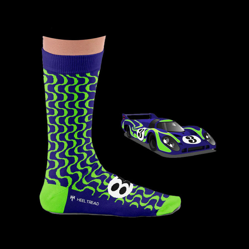 Inspiration Porsche 917 LH 24h Le Mans 1970 socks Green / Blue - unisex ...