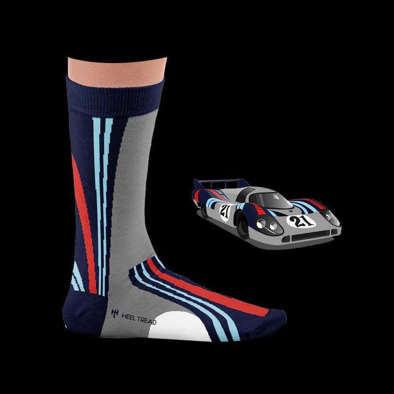 Inspiration Porsche 917 LH 24h Le Mans 1971 Martini socks Grey / Blue ...