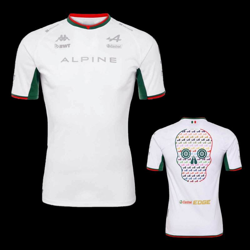 Alpine T-shirt F1 Team Ocon Gasly Kappa GP Mexico Weiß 311F7CW - Herren