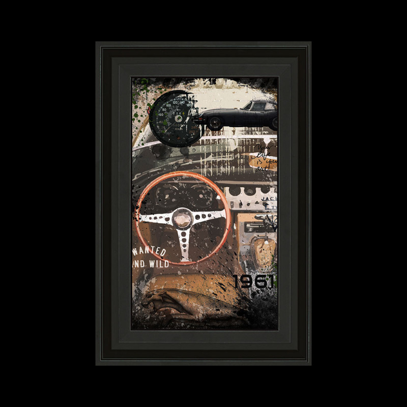 Frame Jaguar E-type 1961 Original illustration 30 x 45 cm - 14.2595