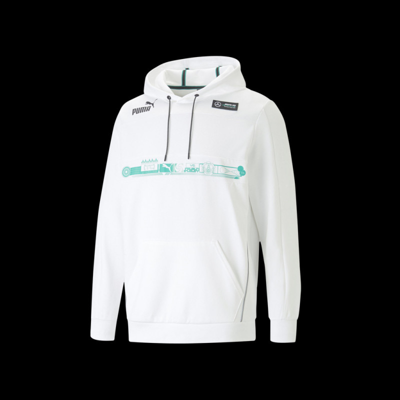 Mercedes AMG Sweatshirt V6 Puma F1 Team Hamilton Russell White 538448 ...