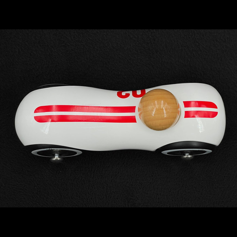 Vintage Wooden Race Car Streamline White 2285W