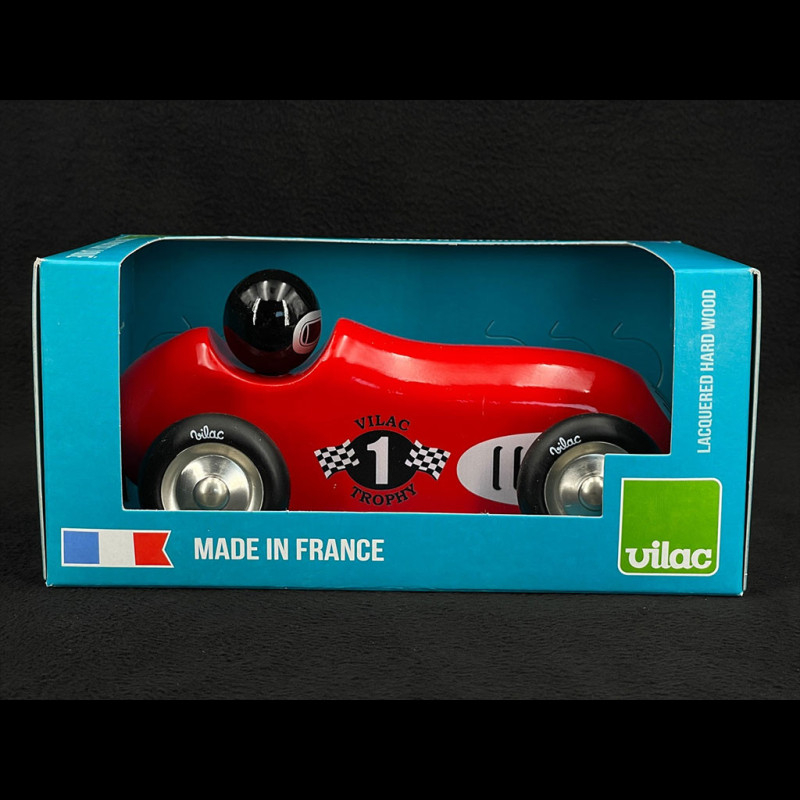 Vintage Wooden Race Car Vilac Trophy Red 2286R