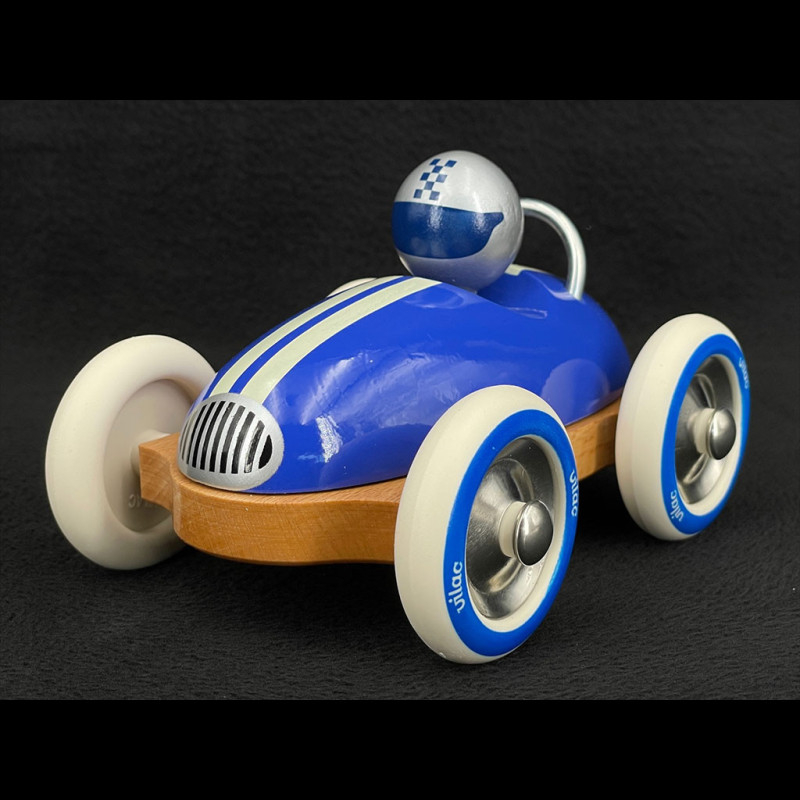 Vintage Wooden Race Car Roadster Blue 2332B