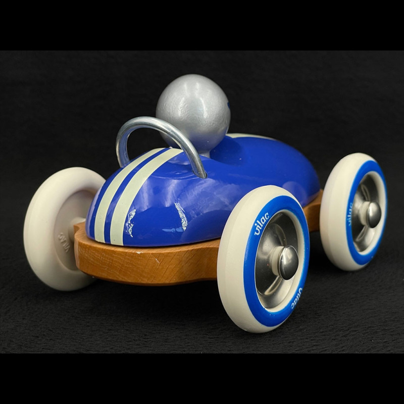 Vintage Wooden Race Car Roadster Blue 2332B