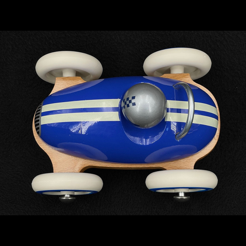 Vintage Holz Rennauto Roadster Blau 2332B