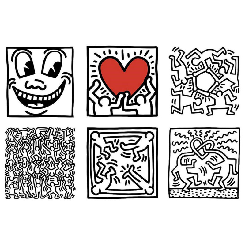 Cubes Keith Haring Bois Décoré Coffret 9 pièces Vilac 9227