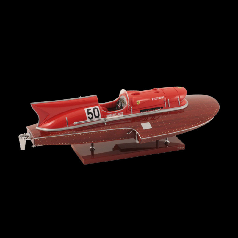 Bateau de course Ferrari Arno XI 50 cm Rouge 1/12 Fabriquée à la main