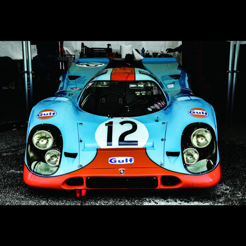 Porsche Glass printing 917 K n°12 Gulf JWA Racing Original illustration ...