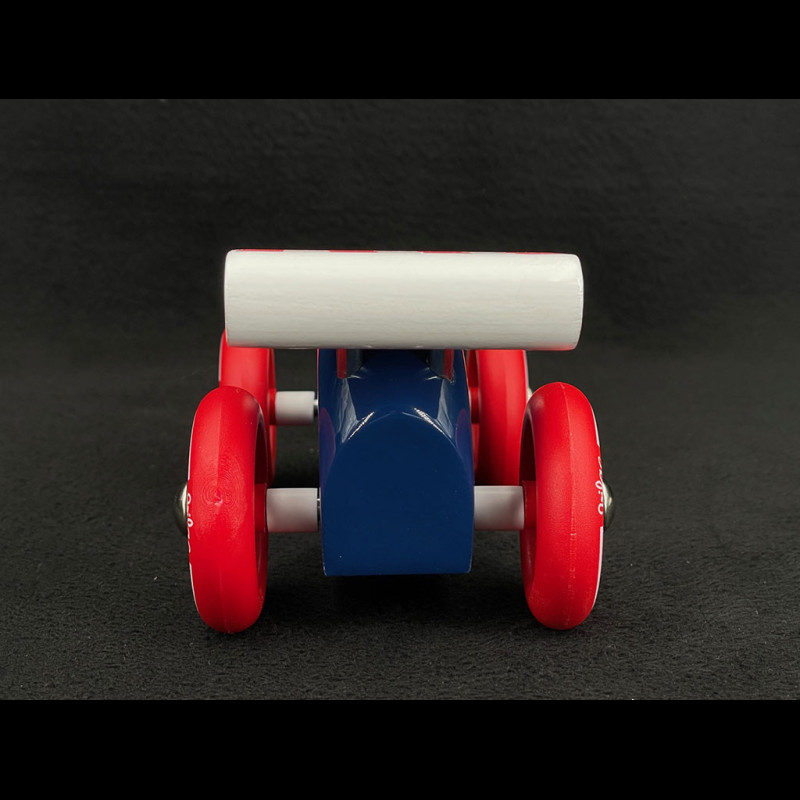 Vintage Wooden Race Car Police Pull Car 2301S