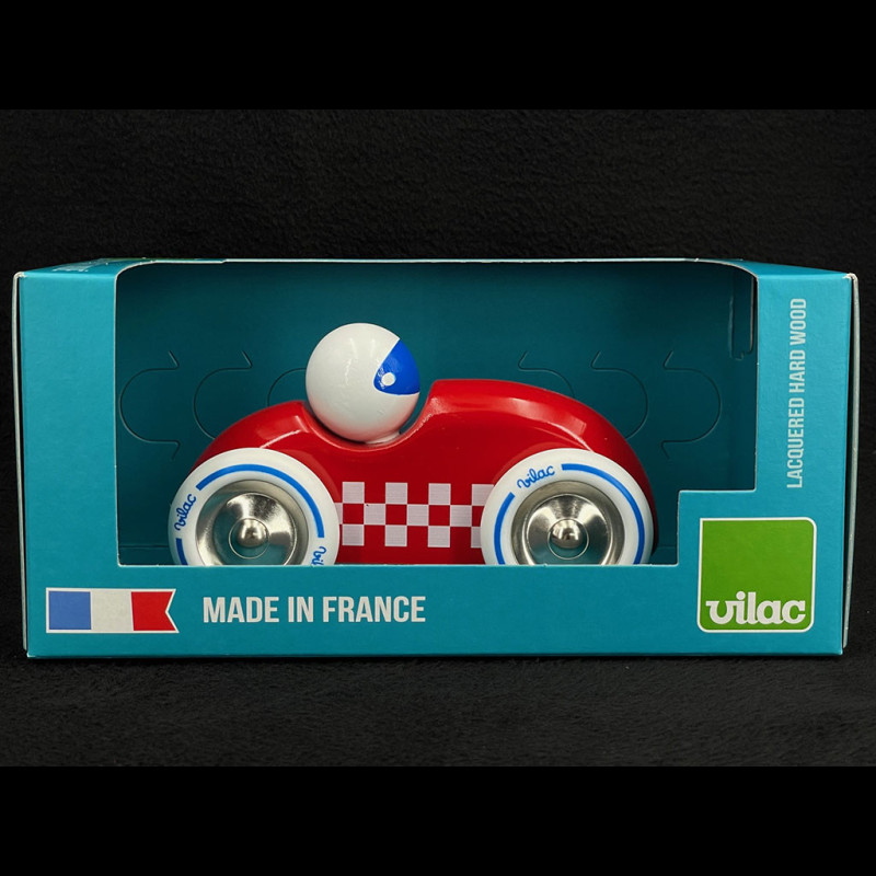 Vintage Wooden Rallye Car Checkers Red / White 2283R