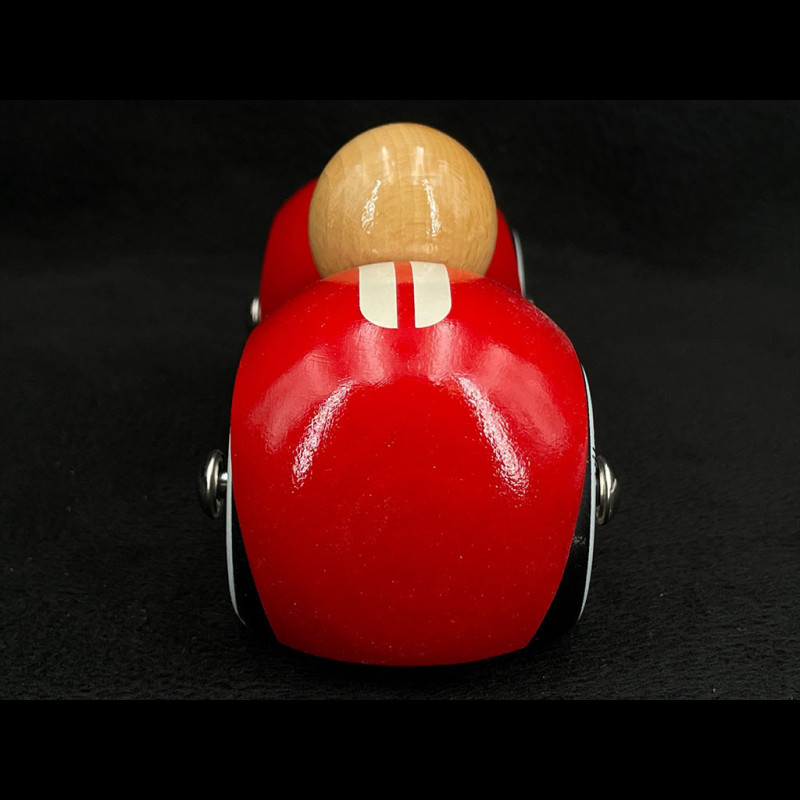 Vintage Wooden Race Car Streamline Red 2285F