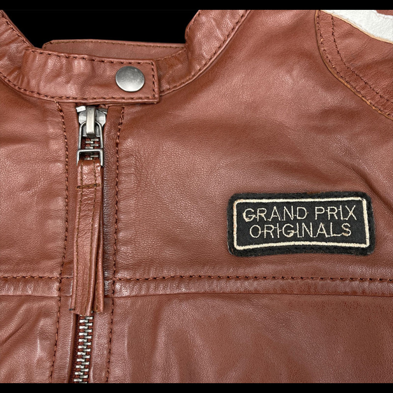 Gulf Leather Jacket Racing Classic Driver Cognac - Women