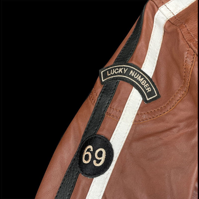 Gulf Leather Jacket Racing Classic Driver Cognac - Women