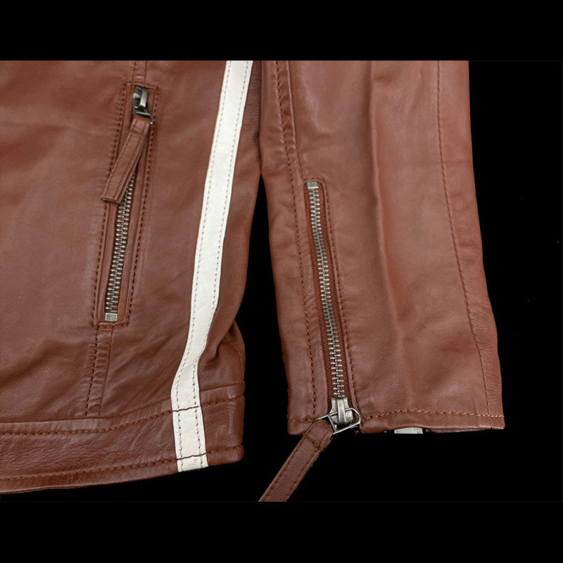 Gulf Leather Jacket Racing Classic Driver Cognac - Women