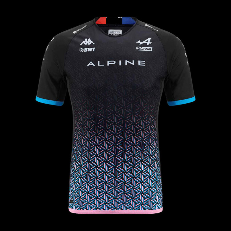 T-shirt Alpine F1 Team 2023 n°10 Gasly Kappa Noir / Bleu / Rose 371C6FW ...